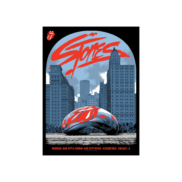 Rolling Stones 2024 Hackney Diamonds Chicago, IL Lithograph and Pit Wr ...