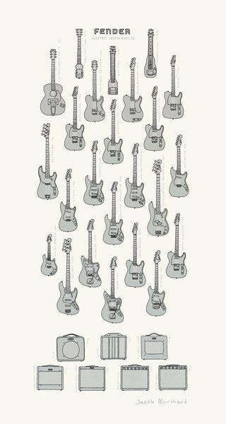 Electric Instrument Co Silver Edition Borshard Screenprint Poster Fend ...